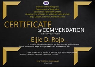 certificate for Mr. and Ms. Intramurals () | PPTX