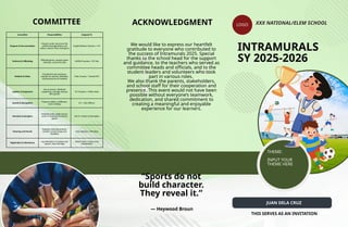 INTRAMS PROGRAM 2025 - 2026 Elementary and High school | PPTX