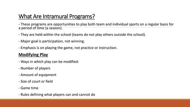 iNTRAMURAL pROGRAM.presentation for activities.... | PPTX | Secondary ...