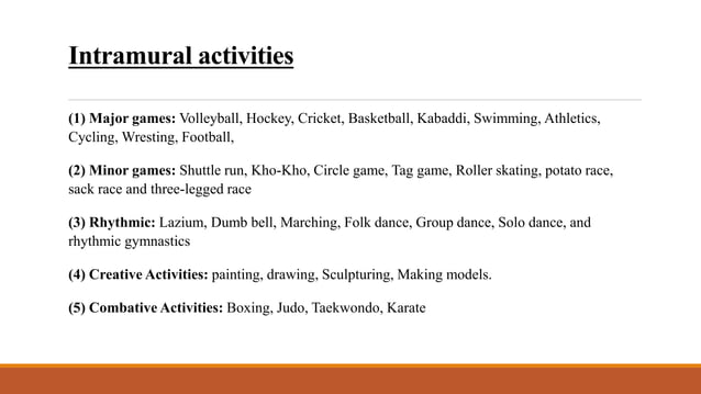 iNTRAMURAL pROGRAM.presentation for activities.... | PPTX | Secondary ...