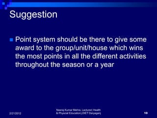 Organisation of Intramurals and Drawing fixtures | PPTX