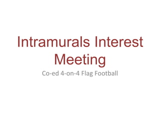 Co-ed 4-on-4 Flag Football Rules | PPTX