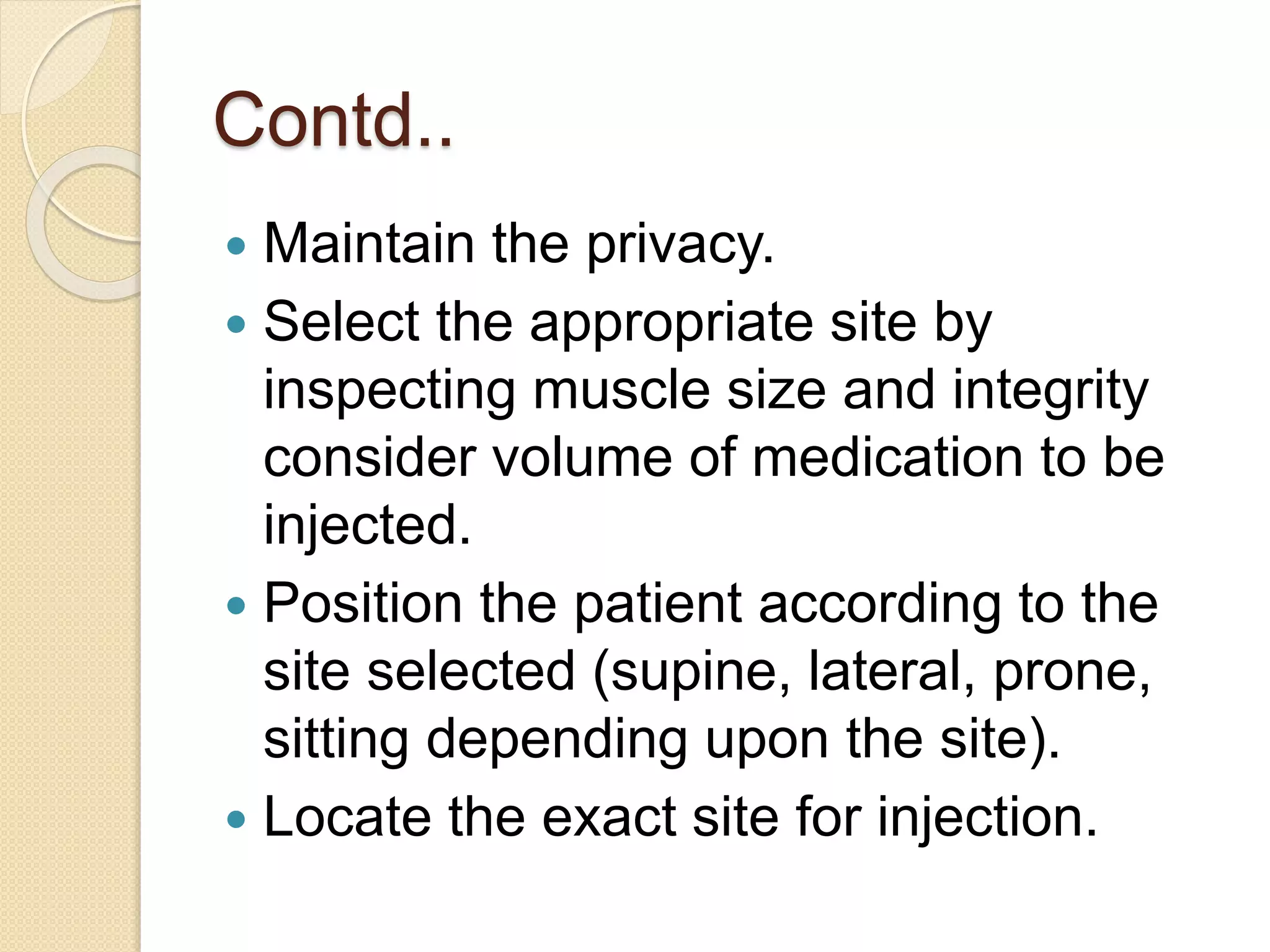 Intramuscular Injection -common sites, procedure, complications | PPTX
