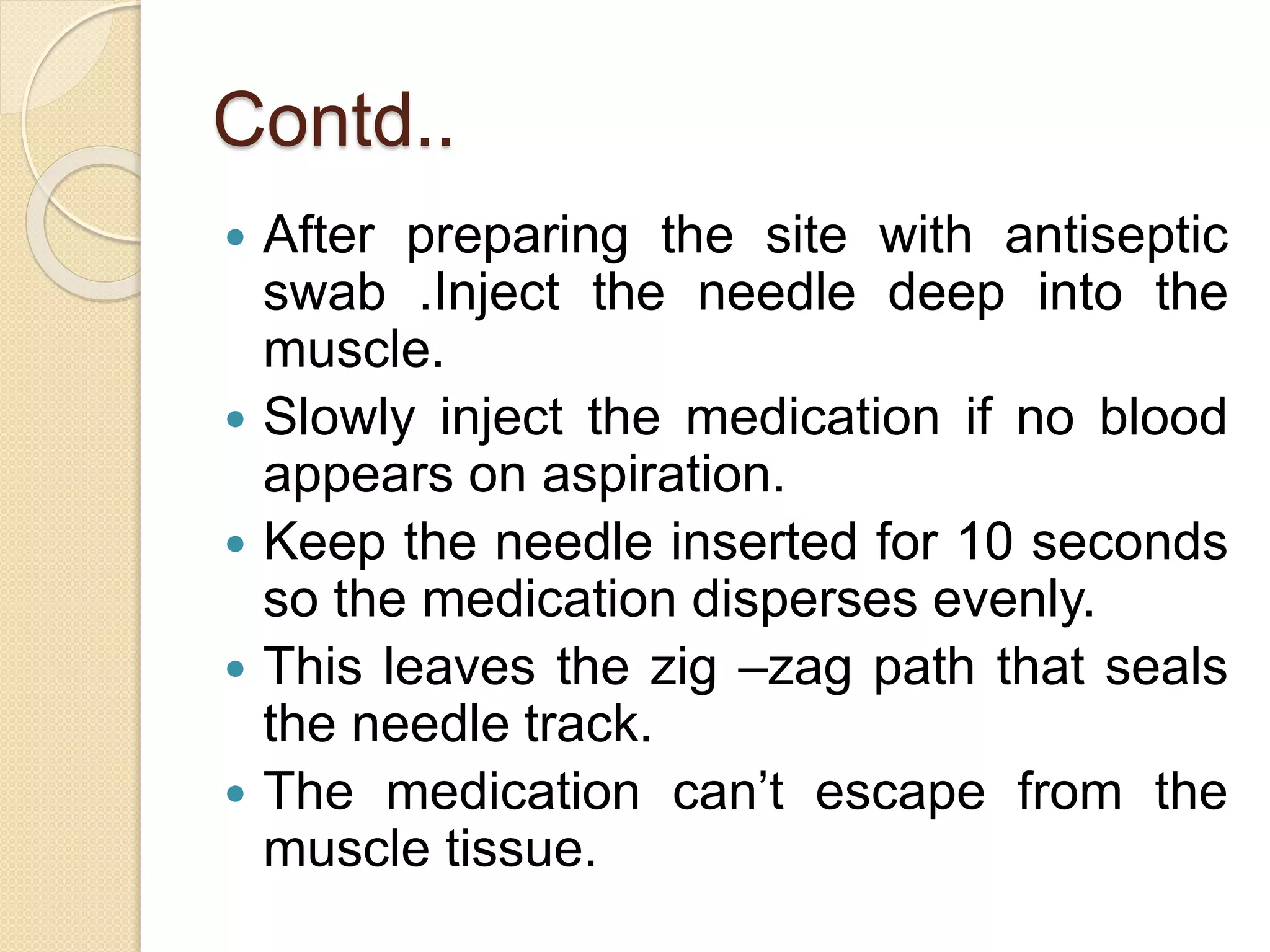 Intramuscular Injection -common sites, procedure, complications | PPTX