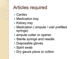 Intramuscular Injection -common sites, procedure, complications | PPTX