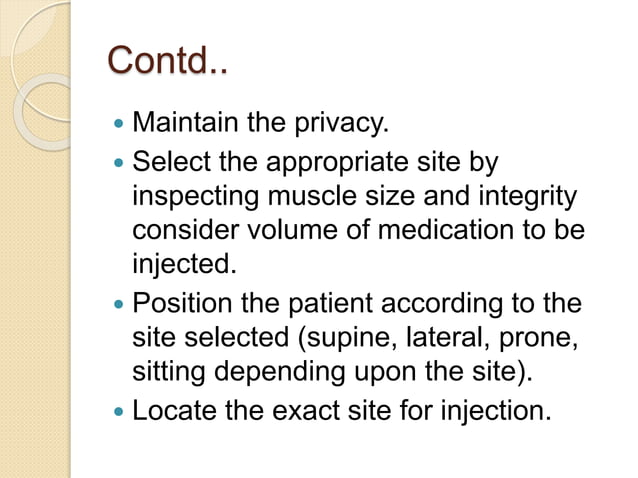 Intramuscular Injection -common sites, procedure, complications | PPTX