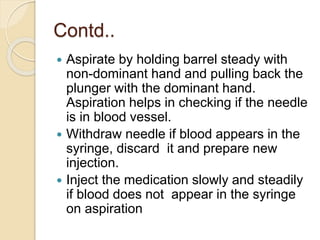 Intramuscular Injection -common sites, procedure, complications | PPTX