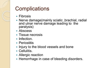 Intramuscular Injection -common sites, procedure, complications | PPTX