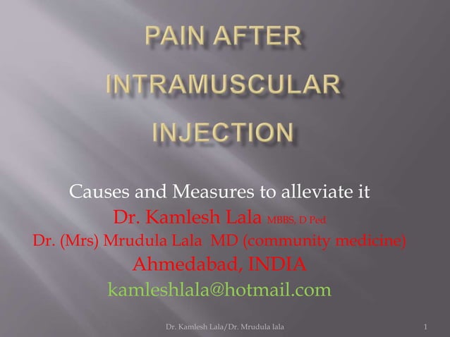 Intramuscular injection pain ppt | PPTX | Physical Therapy | Wellness