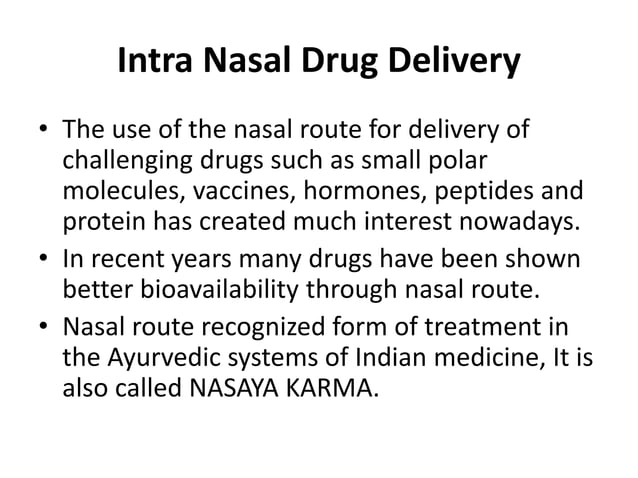 Intra nasal dd | PPTX