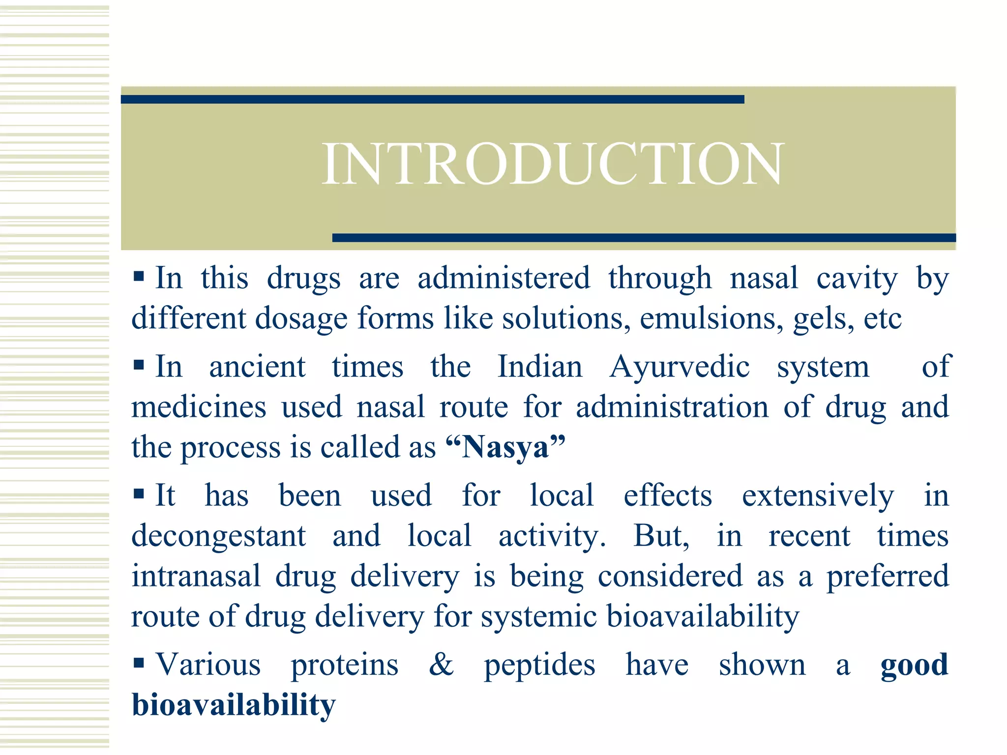 Intranasal drug delivery system | PPTX