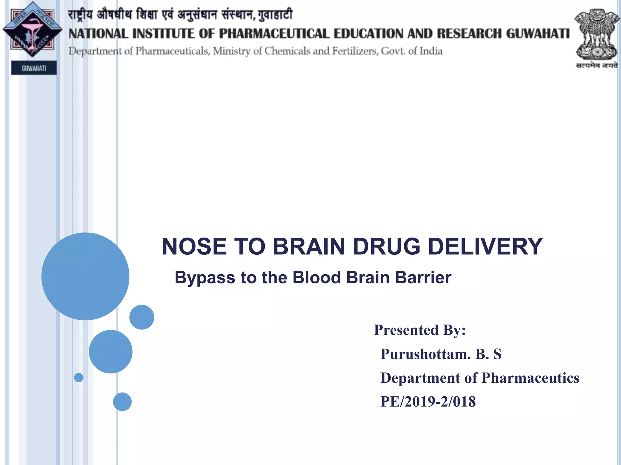 Intranasal drug delivery to brain | PPTX