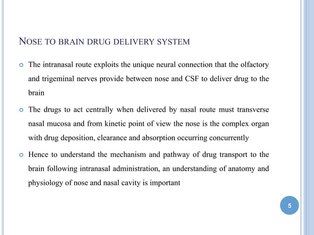 Intranasal drug delivery to brain | PPTX | Ear, Nose and Throat ...