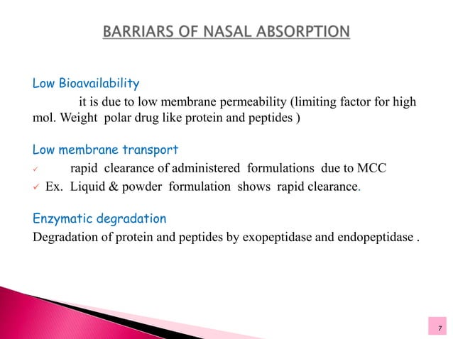 Intra nasal route drug delivery system | PPTX | Ear, Nose and Throat ...