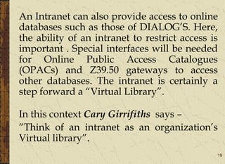 Intranet for Library Services | PDF