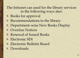 Intranet for Library Services | PDF