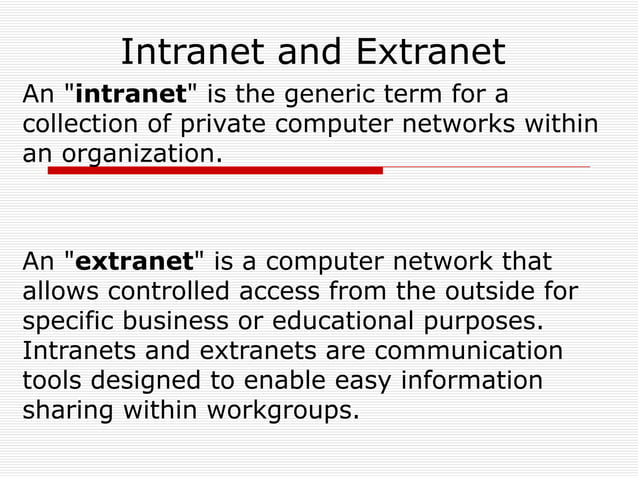 Intranet And Extranet | PPT