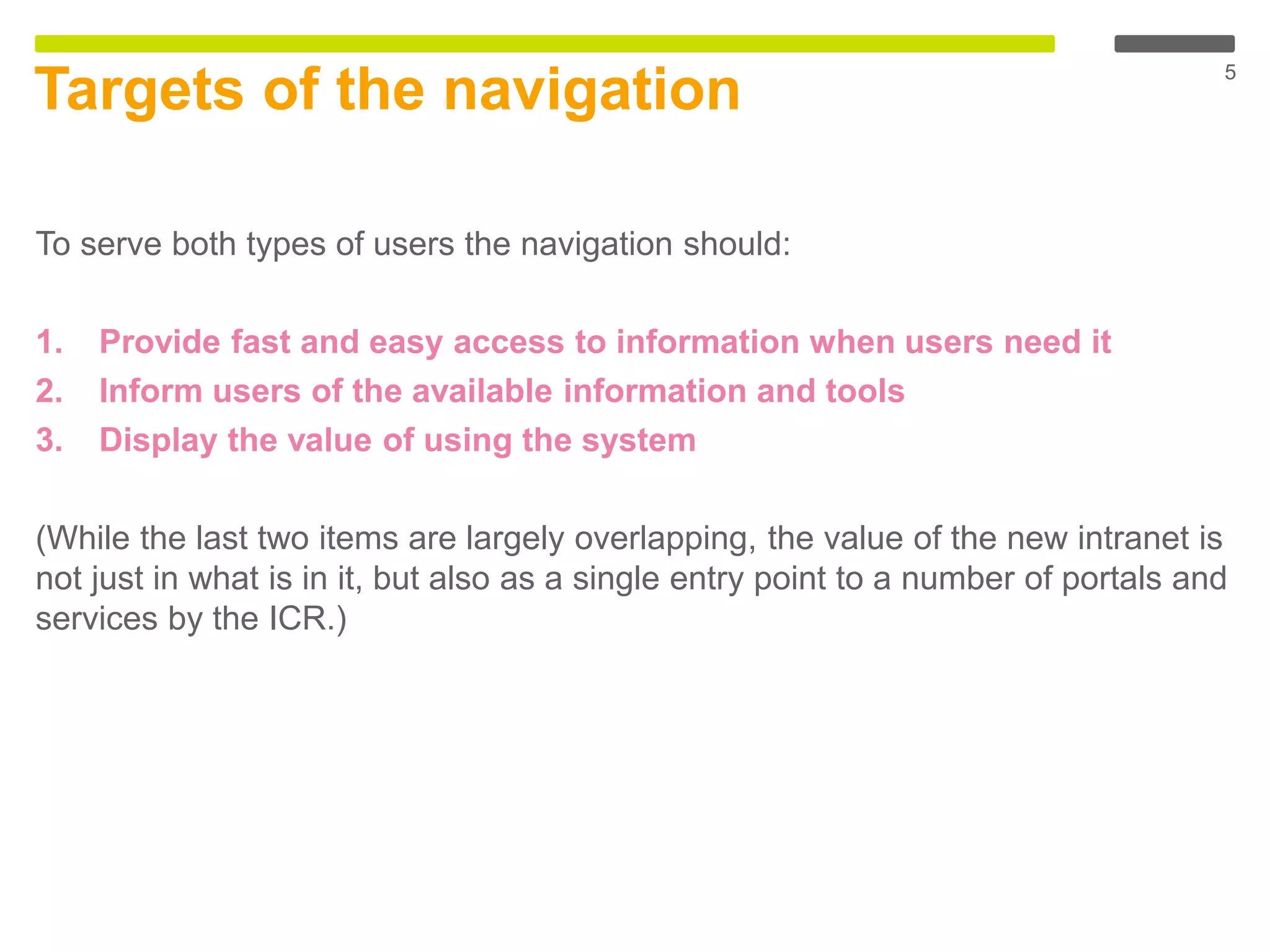 Intranet navigation governance | PPT