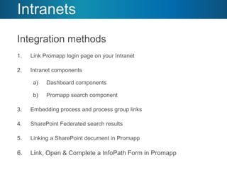 Intranets and process knowledge - Promapp | PPT