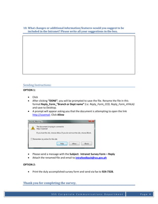 Intranet Survey Form | PDF
