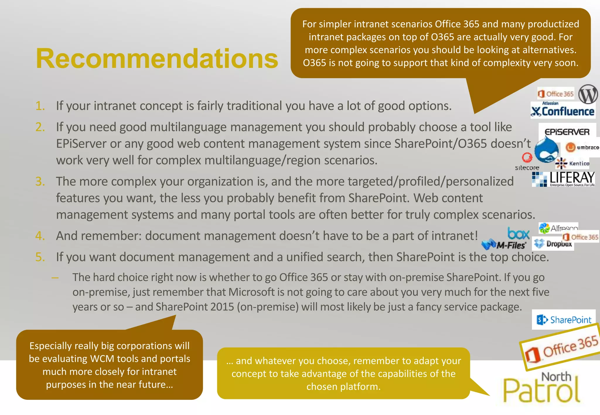 Intranet systems beyond SharePoint in Scandinavia | PPTX