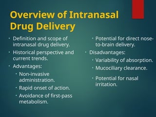 INTRANSAL DRUG DELIVERY system, advantages, approaches and applications ...