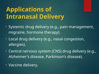 INTRANSAL DRUG DELIVERY system, advantages, approaches and applications ...