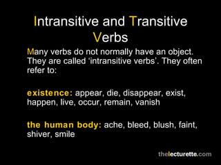 Intransitive and Transitive Verbs | PPT