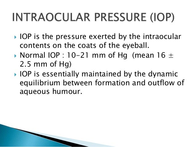 Intraocular pressure and aqueous dynamics