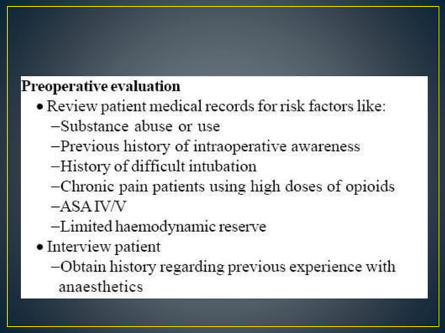 Intraoperative awareness | PPTX | Surgery | Medical Health