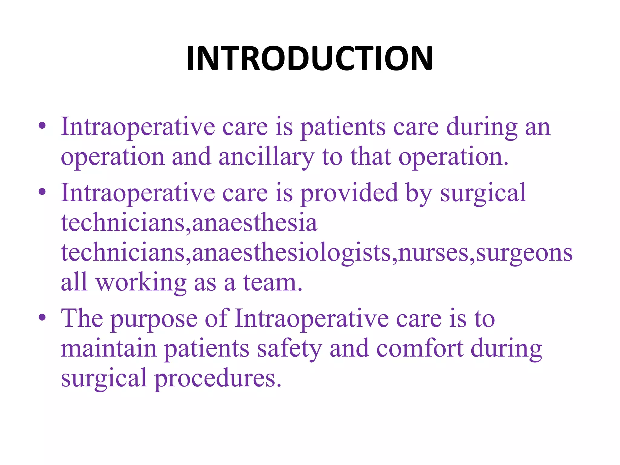 Intraoperative care (AGA UMAR TARIQ) | PPTX