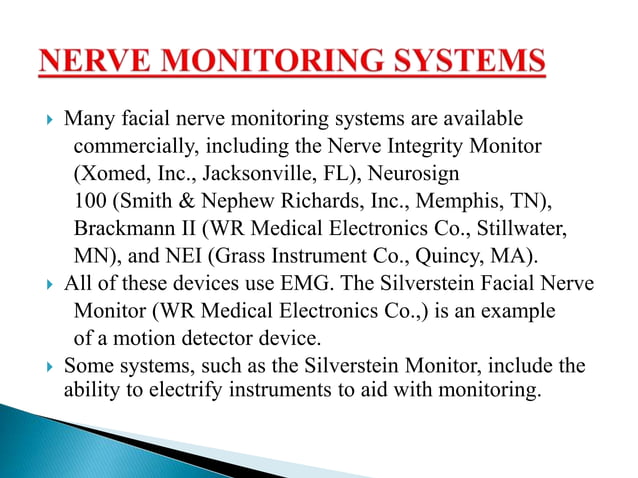 Intra operative nerve monitoring in ent | PPTX | First Aid | Injuries