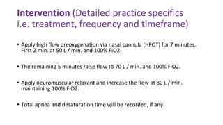 Intraoperative high flow oxygen therapy in bariatric surgery | PPTX