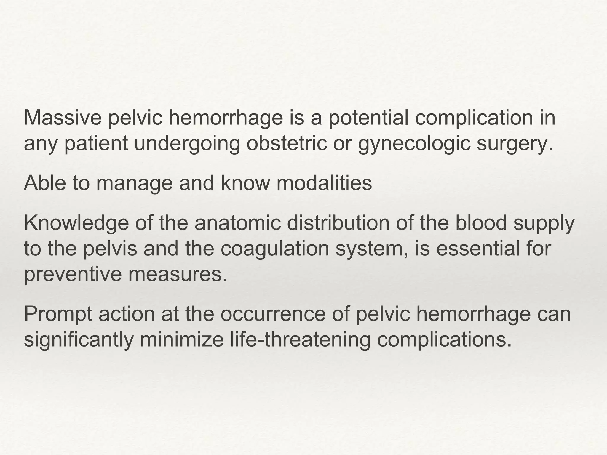 Management of Intraoperative Haemorrhage in Gynaecological Abdominal ...