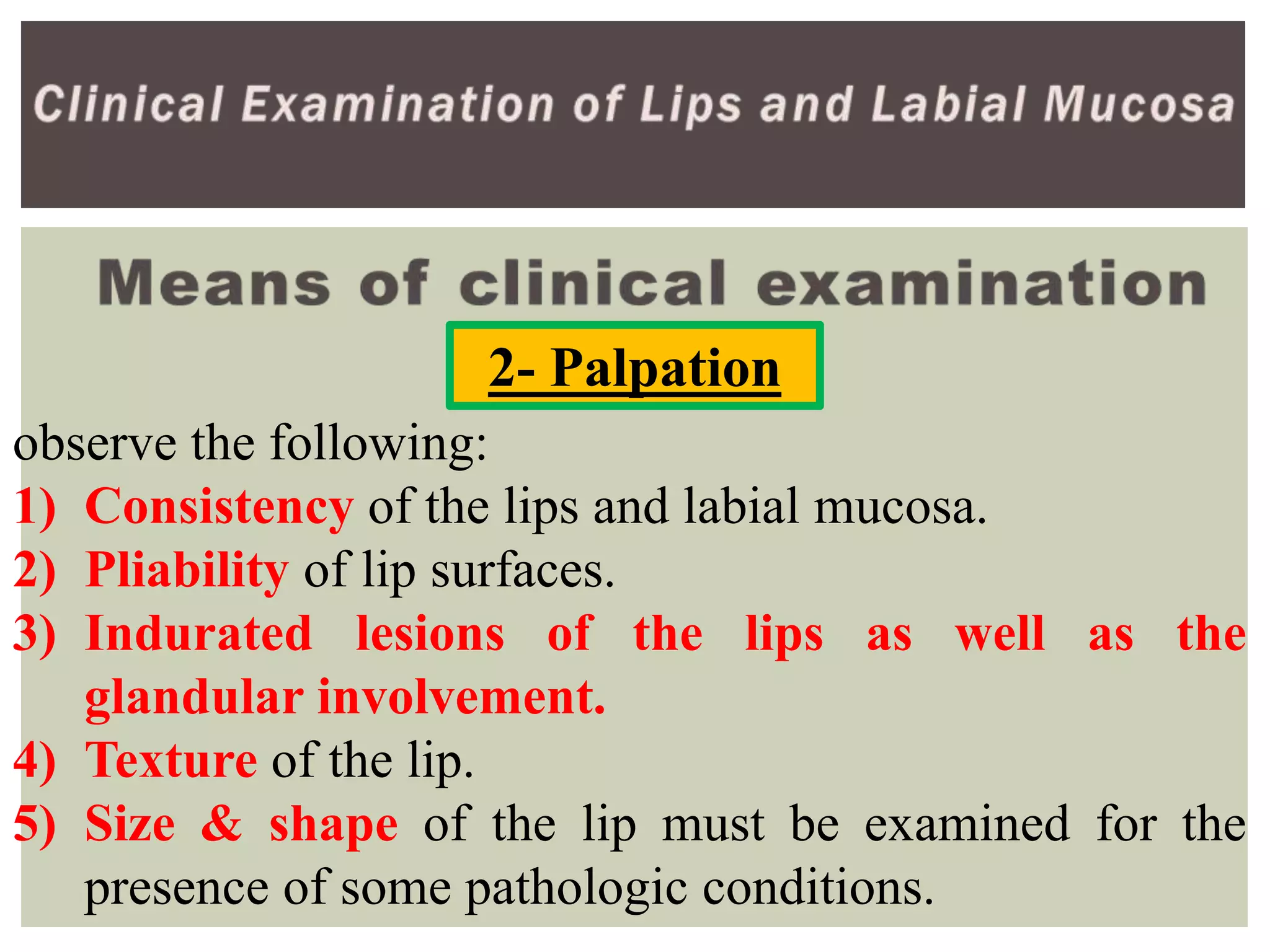 Intra oral examination | PPTX