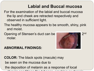 Intra oral examination | PPTX