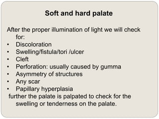 Intra oral examination | PPTX