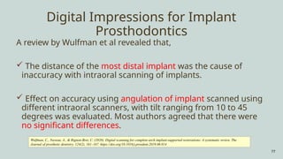 applications of INTRAORAL SCANNERS in dentistry | PPTX