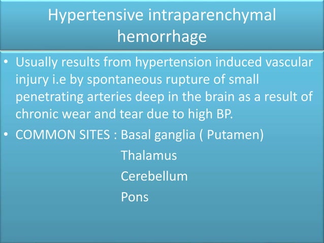 Intraparenchymal Hemorrhage | PPTX
