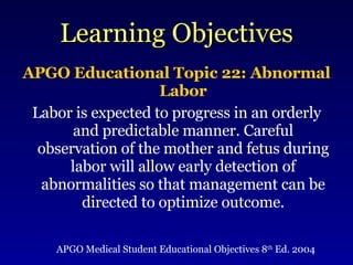 Intrapartum Care and Abnormal Labor | PPT