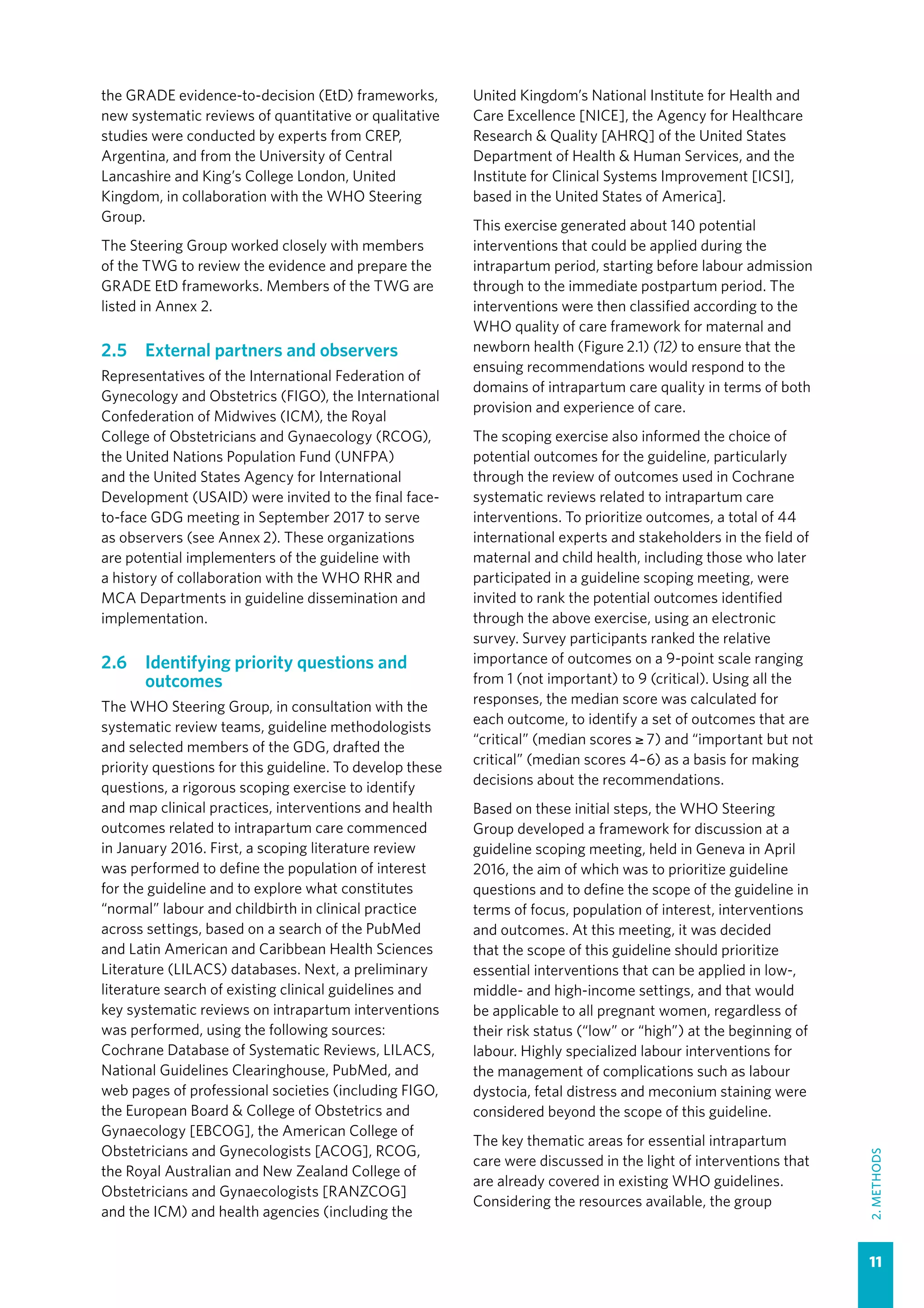 WHO recommendations Intrapartum care for a positive childbirth ...