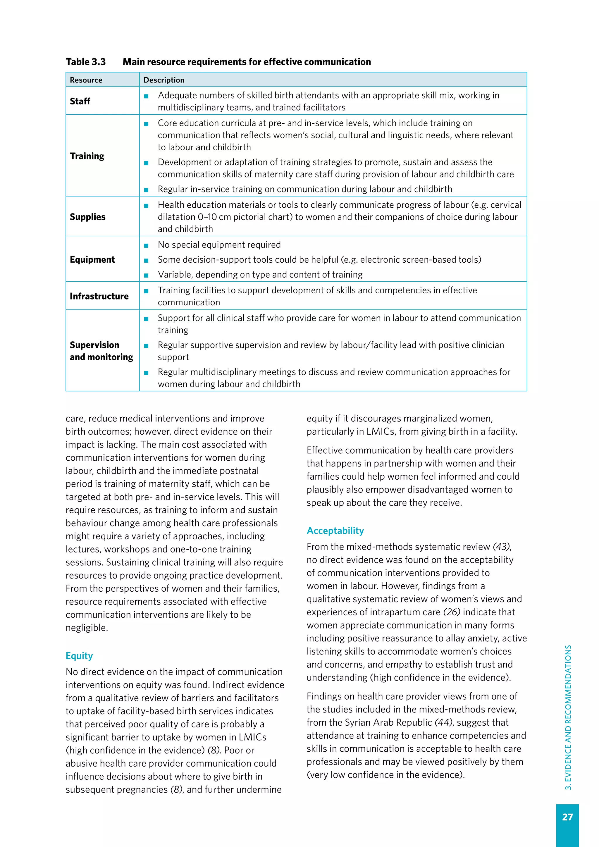 WHO recommendations Intrapartum care for a positive childbirth ...