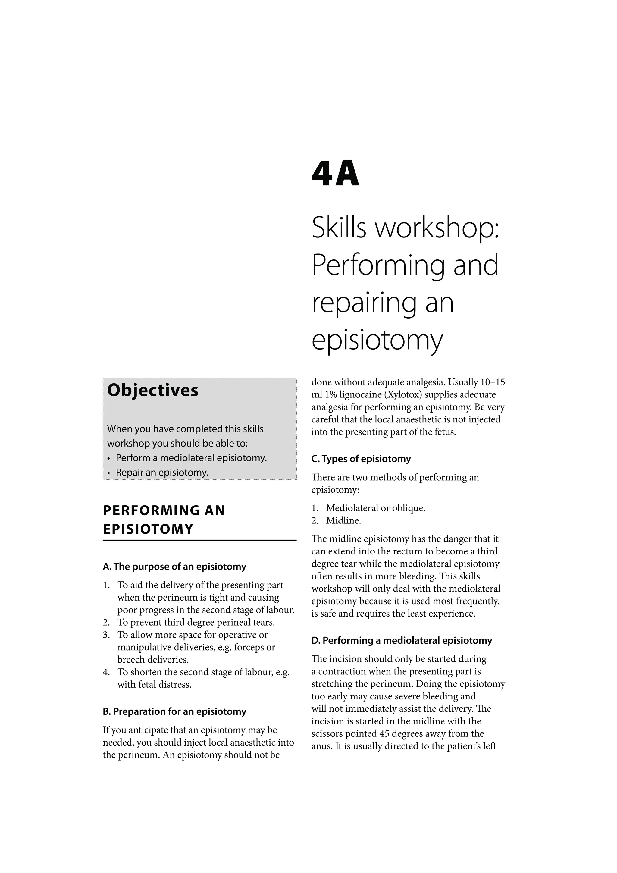 Intrapartum Care: Skills workshop Performing and repairing an ...