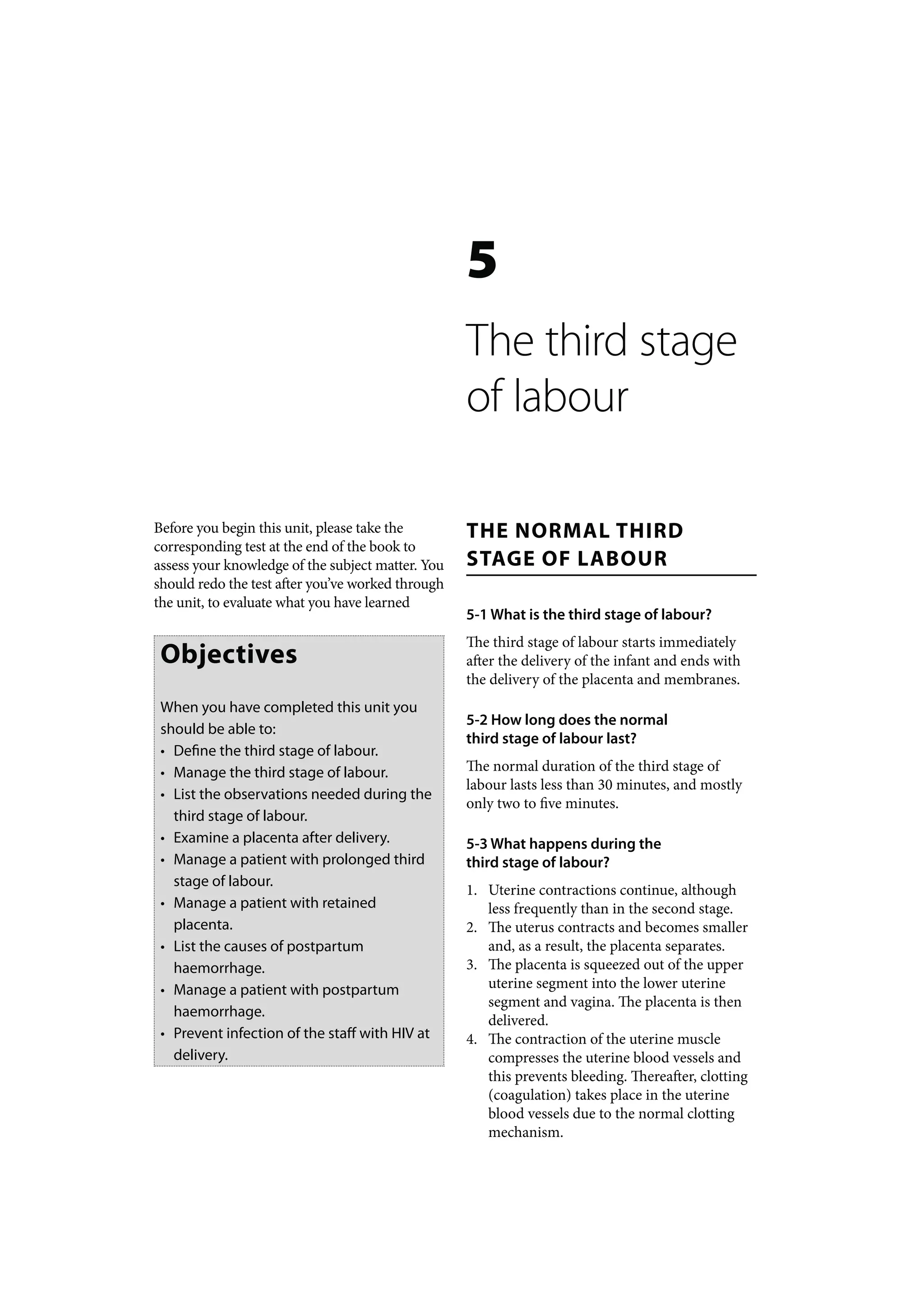 Intrapartum Care: The third stage of labour | PDF