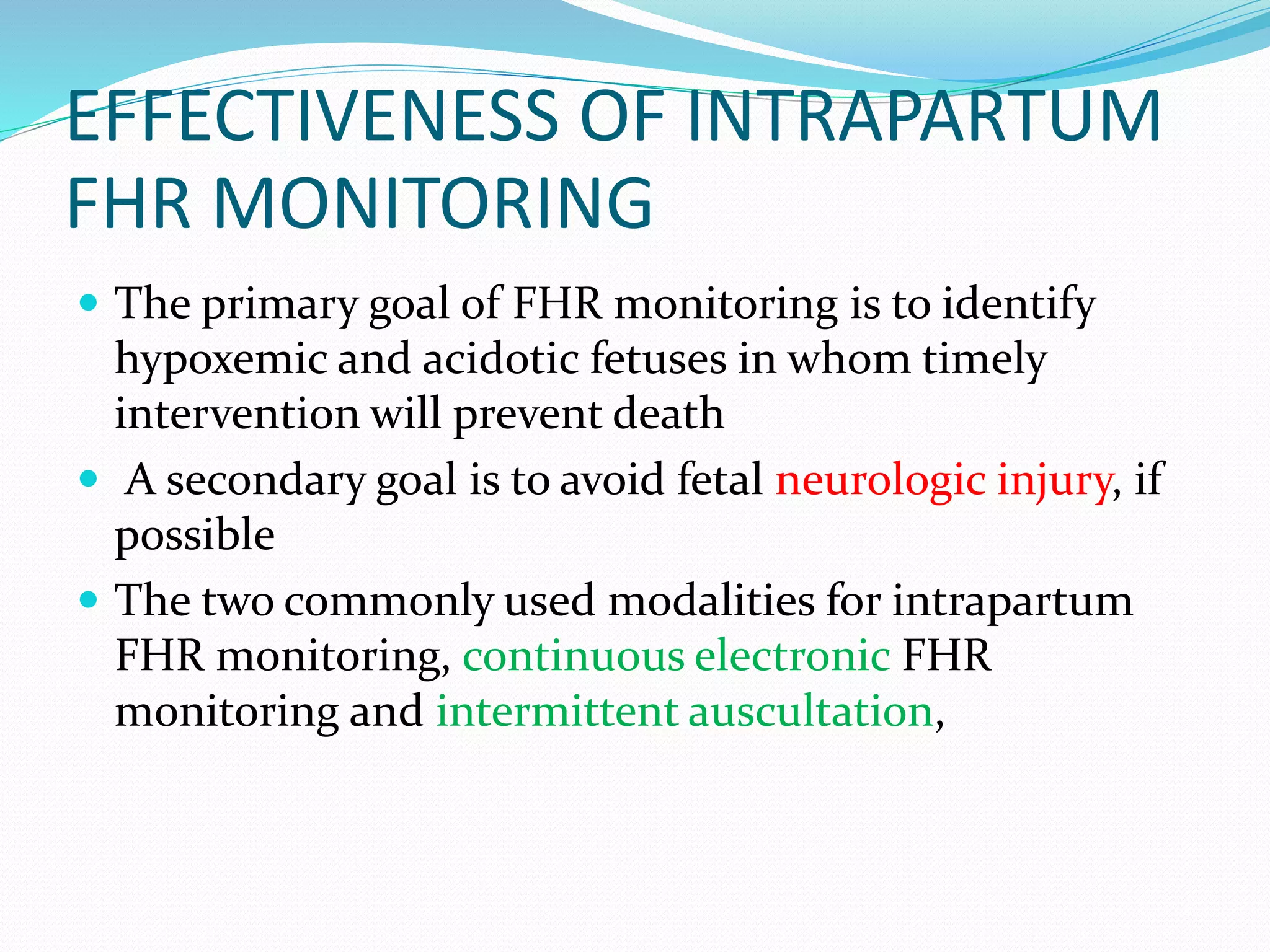 Intrapartum fetal heart rate assessment | PPTX