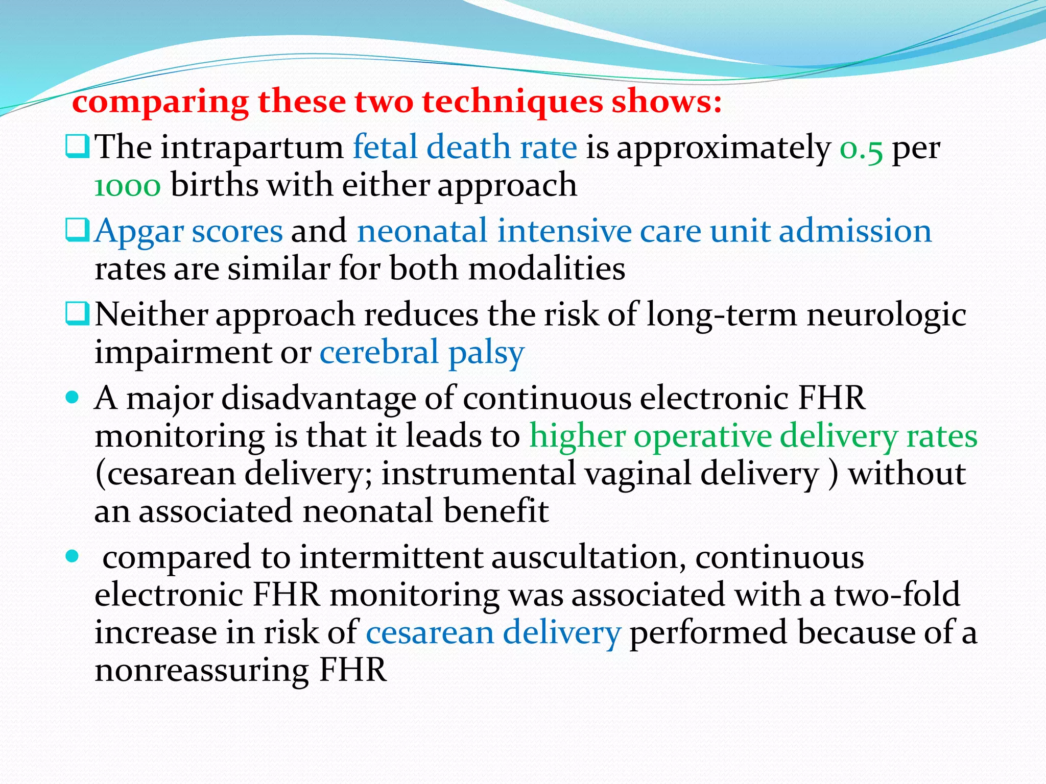 Intrapartum fetal heart rate assessment | PPTX