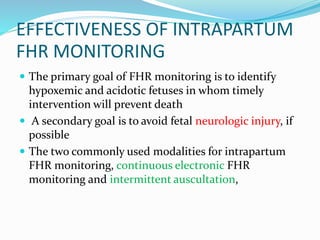 Intrapartum fetal heart rate assessment | PPTX
