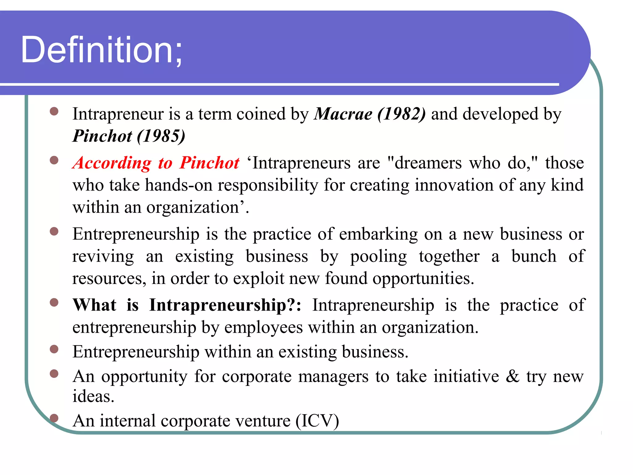 Intrapreneurship | PPT
