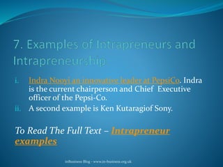 Intrapreneurship definition – characteristics of an intrapreneur | PPTX ...