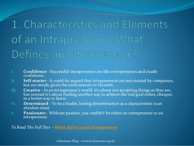 Intrapreneurship definition – characteristics of an intrapreneur